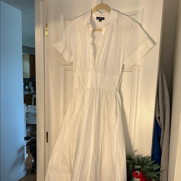 J. Crew | Dresses | J Crew Crisp White Midi Dress | Poshmark